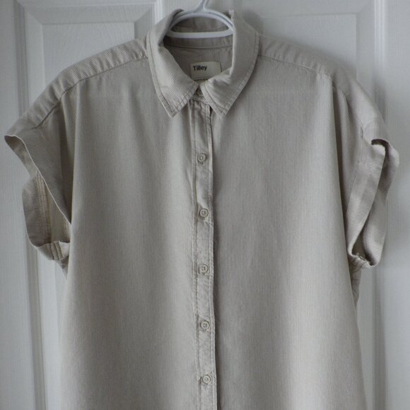 Tilley | Tops | Tilley Womens Classic Neutral Button Front Striped ...